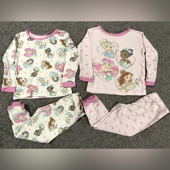 Disney | Pajamas | Disney Princess Toddler Girl 2pack Long Sleeves Pink ...